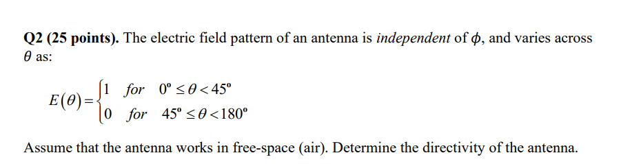 Solved Q2 (25 ﻿points). ﻿The electric field pattern of an | Chegg.com