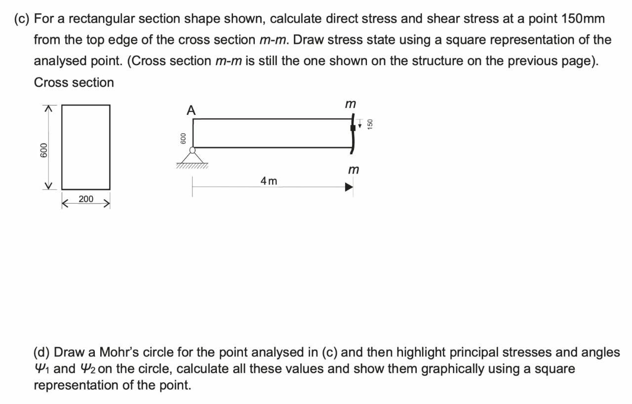 (c) For a rectangular section shape shown, calculate | Chegg.com
