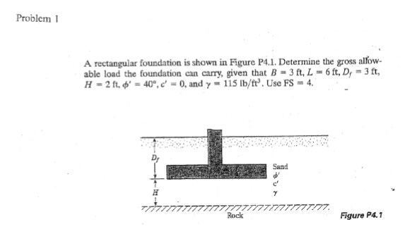 Solved A rectangular foundation is shown in Figure P4.1. | Chegg.com