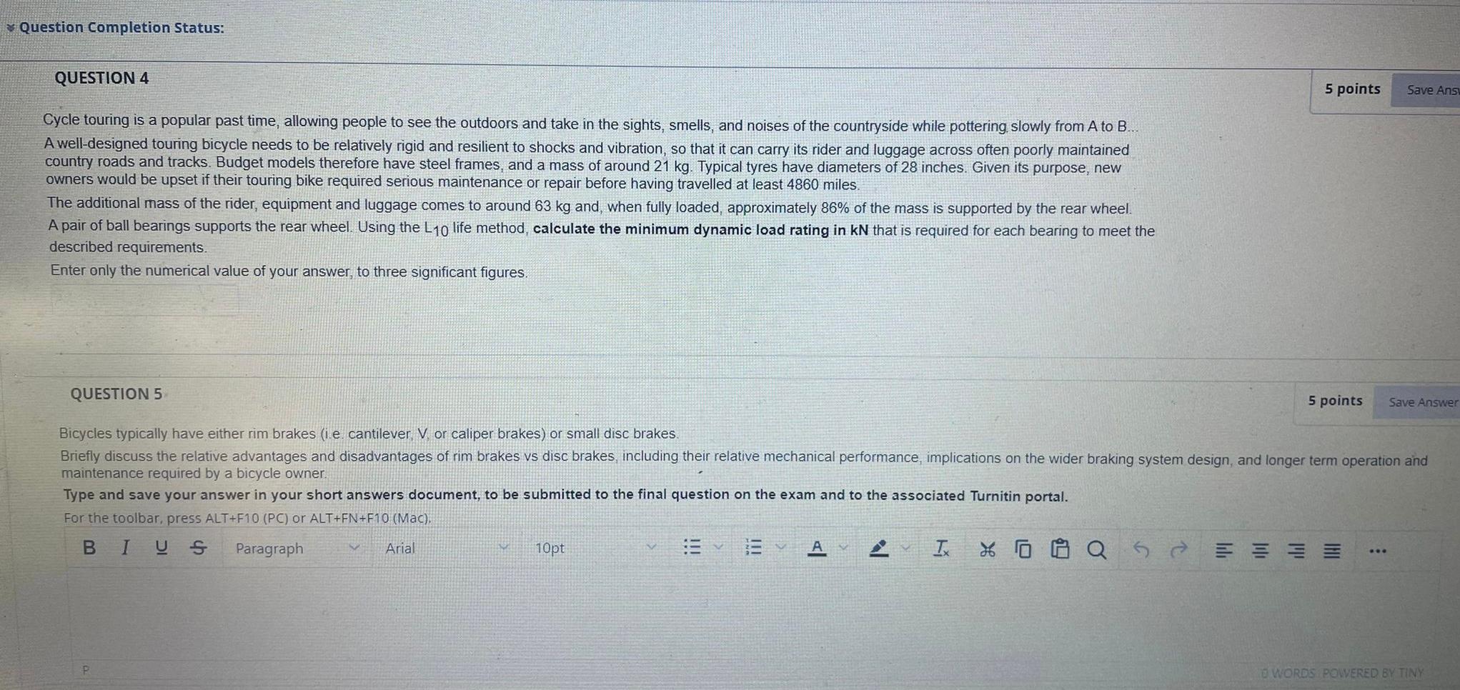 * Question Completion Status: QUESTION 4 5 points | Chegg.com