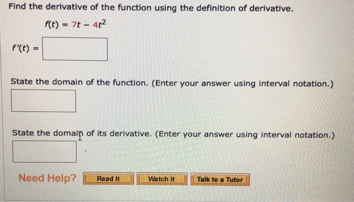 Solved Find the derivative of the function using the | Chegg.com