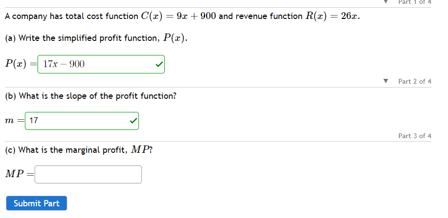 Solved A company has total cost function \\( C(x)=9 x+900 | Chegg.com