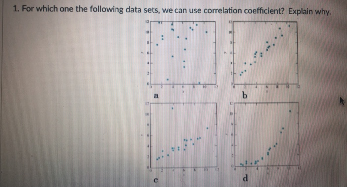 Solved 1. For which one the following data sets, we can use | Chegg.com