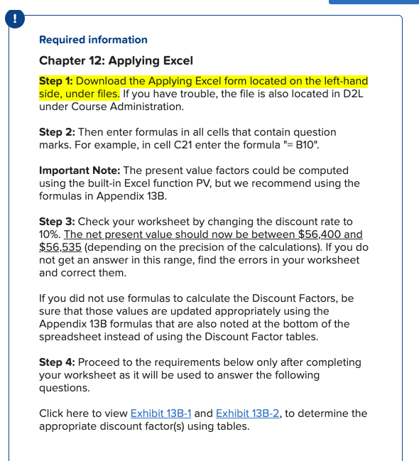 Solved Chapter 12: Applying Excel The company is considering | Chegg.com