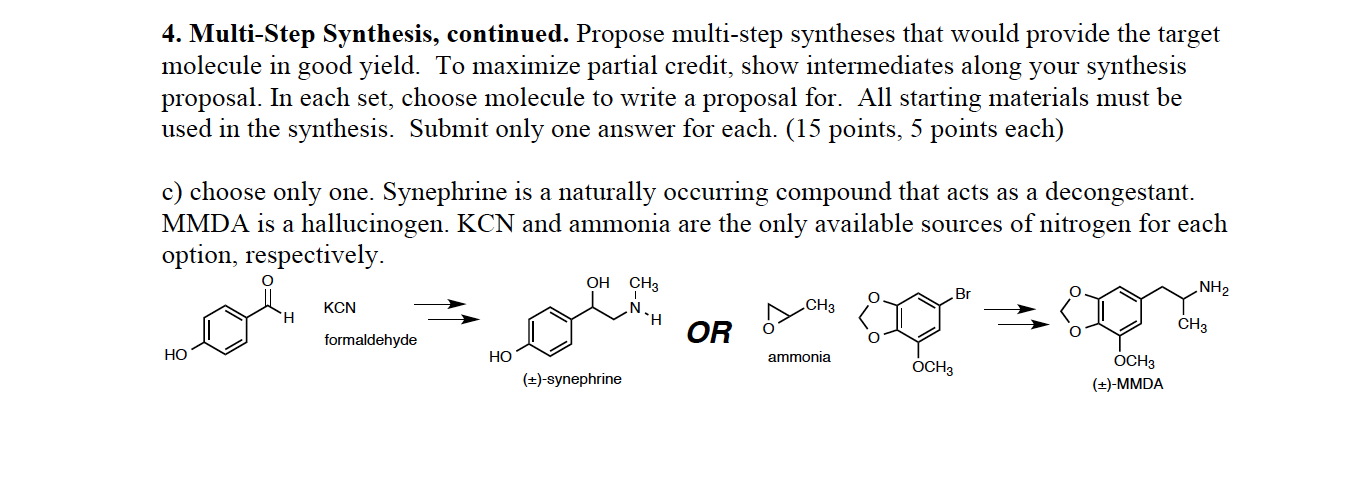 Solved 4. Multi-Step Synthesis, continued. Propose | Chegg.com