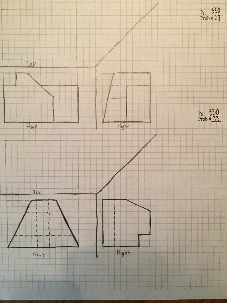 Solved Given the Front and Right side orthographic views, | Chegg.com
