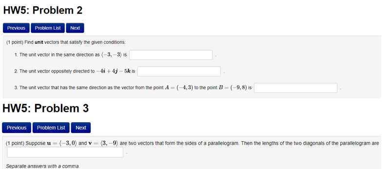Solved HW5: Problem 2 Previous Problem List Next (1 point) | Chegg.com