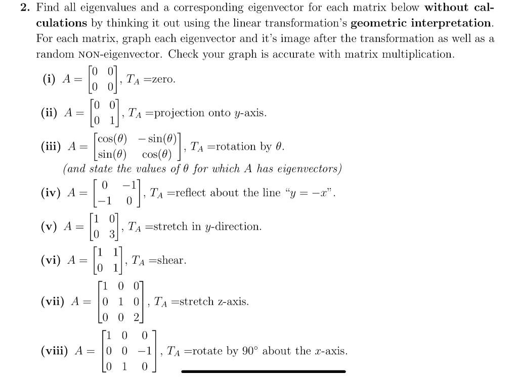 Solved 2. Find all eigenvalues and a corresponding | Chegg.com