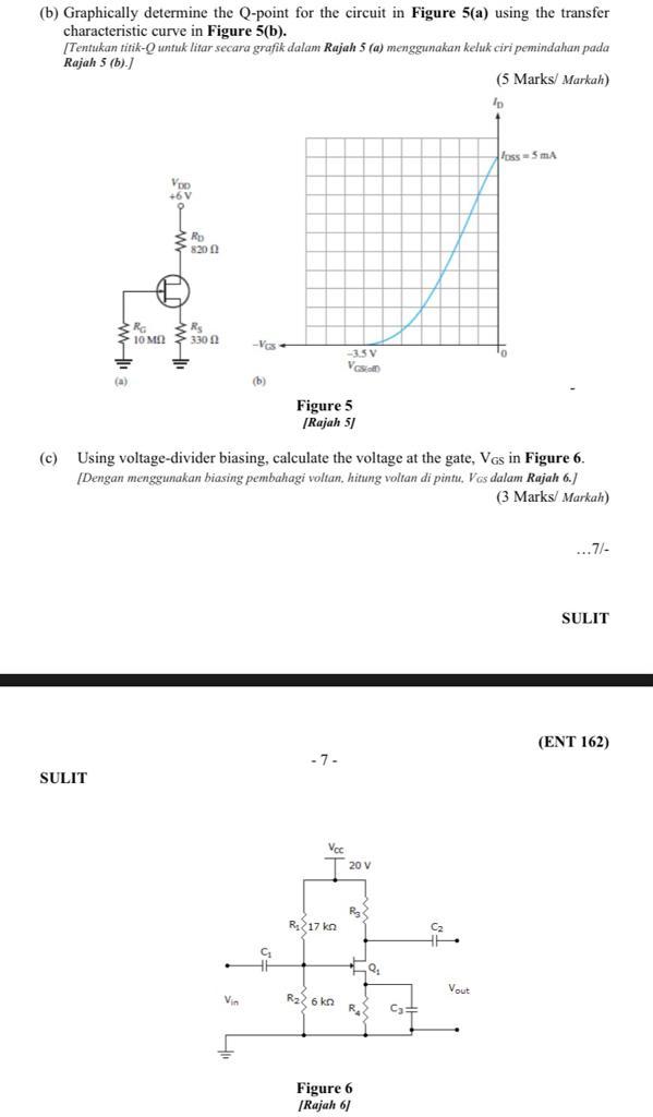 Solved (b) Graphically determine the Q-point for the circuit | Chegg.com