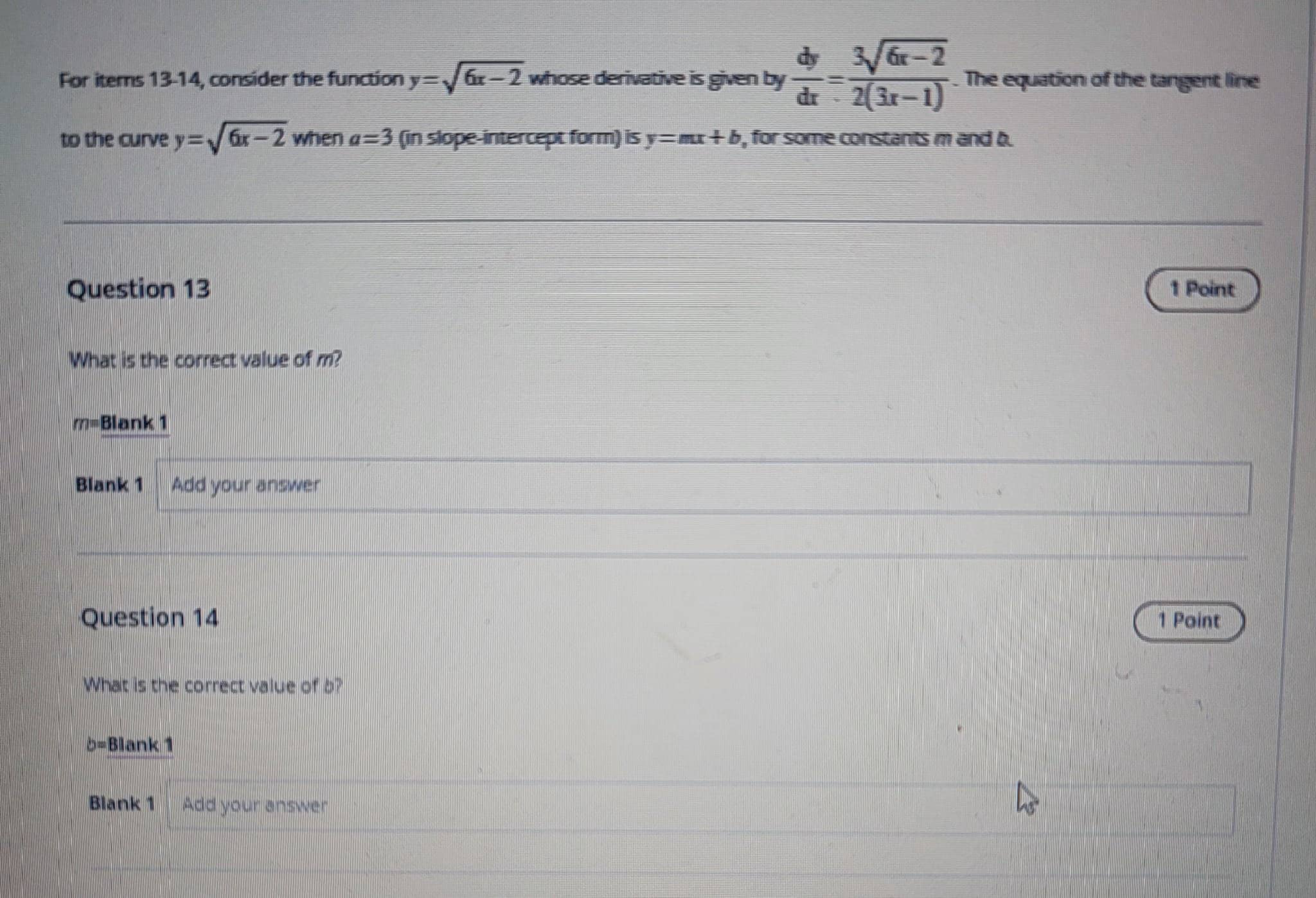 Solved For items 13-14, consider the function y=6x−2 whose | Chegg.com