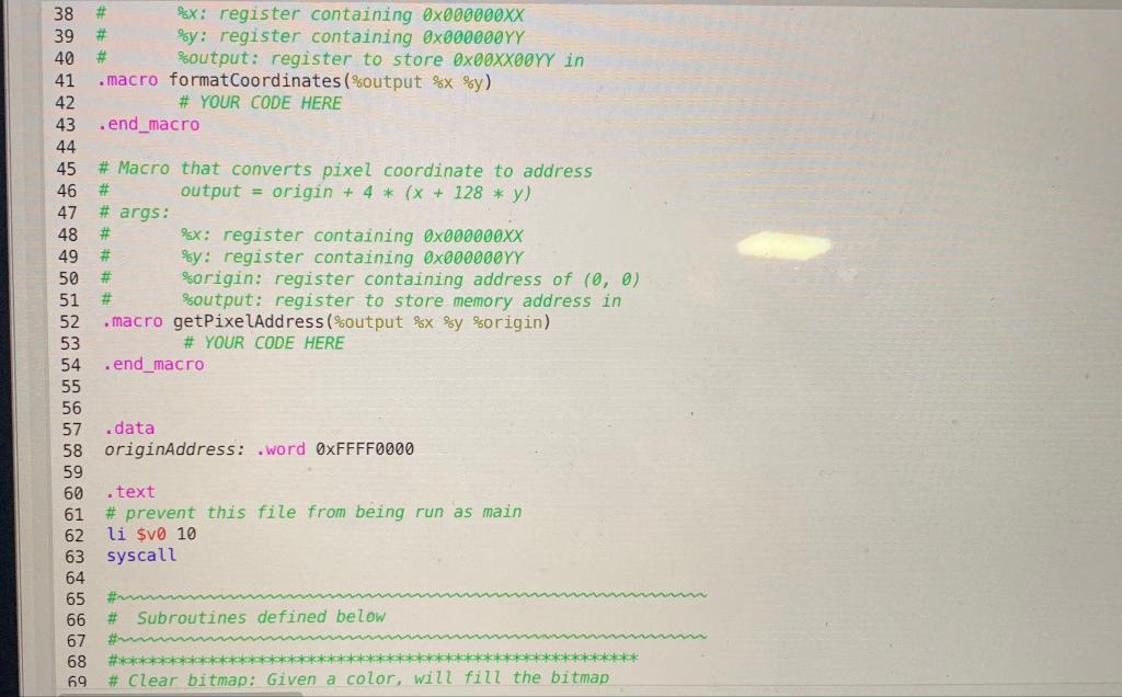 I need help creating a graphic image on MARS bitmap | Chegg.com