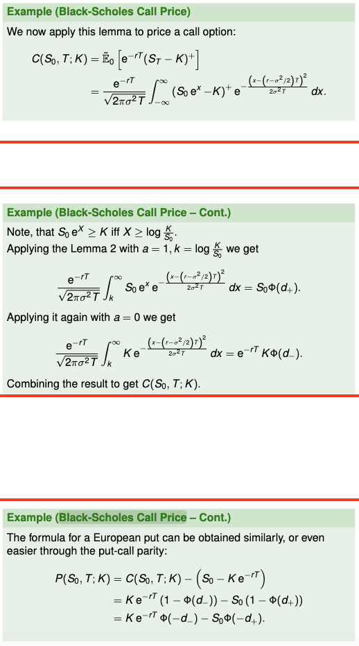 Solved Example (Black-Scholes Call Price) We now apply this | Chegg.com