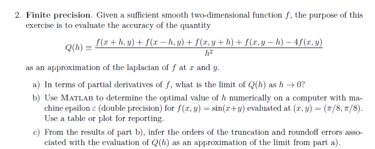 2. Finite precision. Given a sufficient smooth | Chegg.com