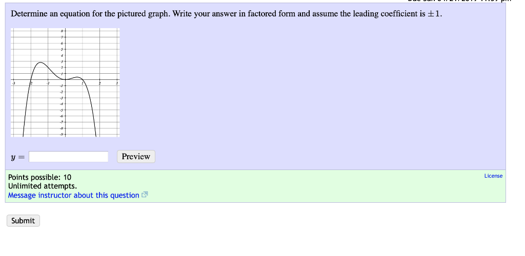 Solved Determine an equation for the pictured graph. Write | Chegg.com