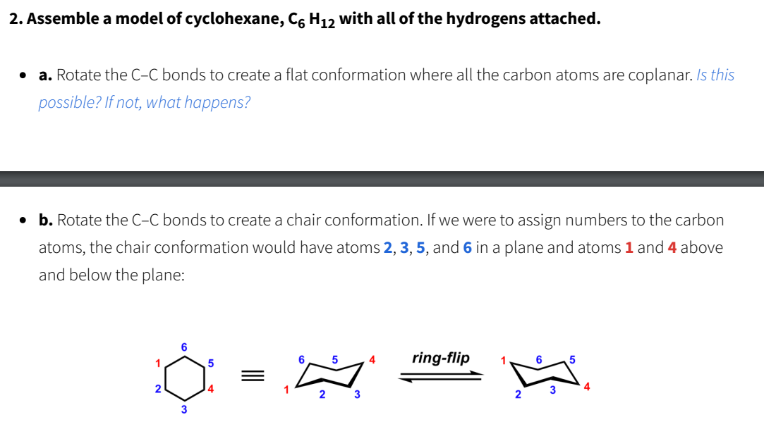 Solved Assemble a model of cyclohexane, C6H12 with all of | Chegg.com