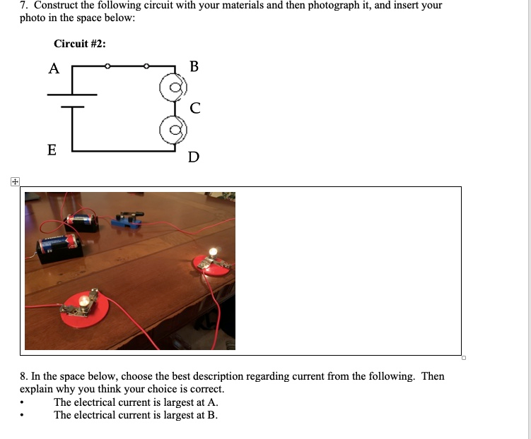 Solved 7. Construct the following circuit with your | Chegg.com