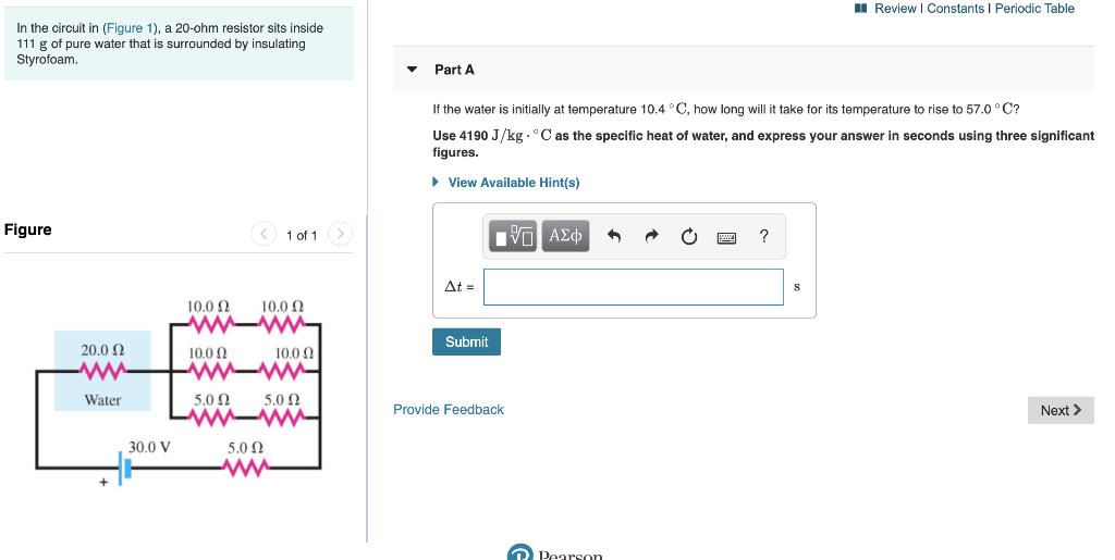 Solved MI Review | Constants Periodic Table In the circuit | Chegg.com
