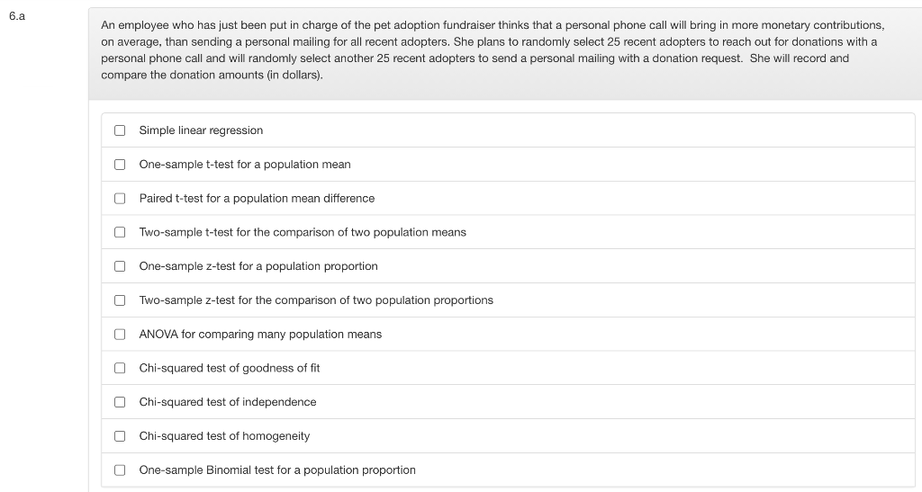 Solved Use the given information to answer subquestion 6.a, | Chegg.com