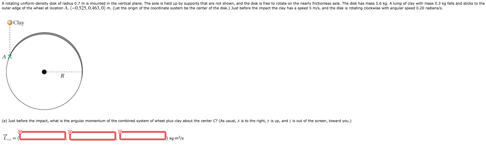 Solved A rotating uniform-density disk of radius 0.7 m is | Chegg.com