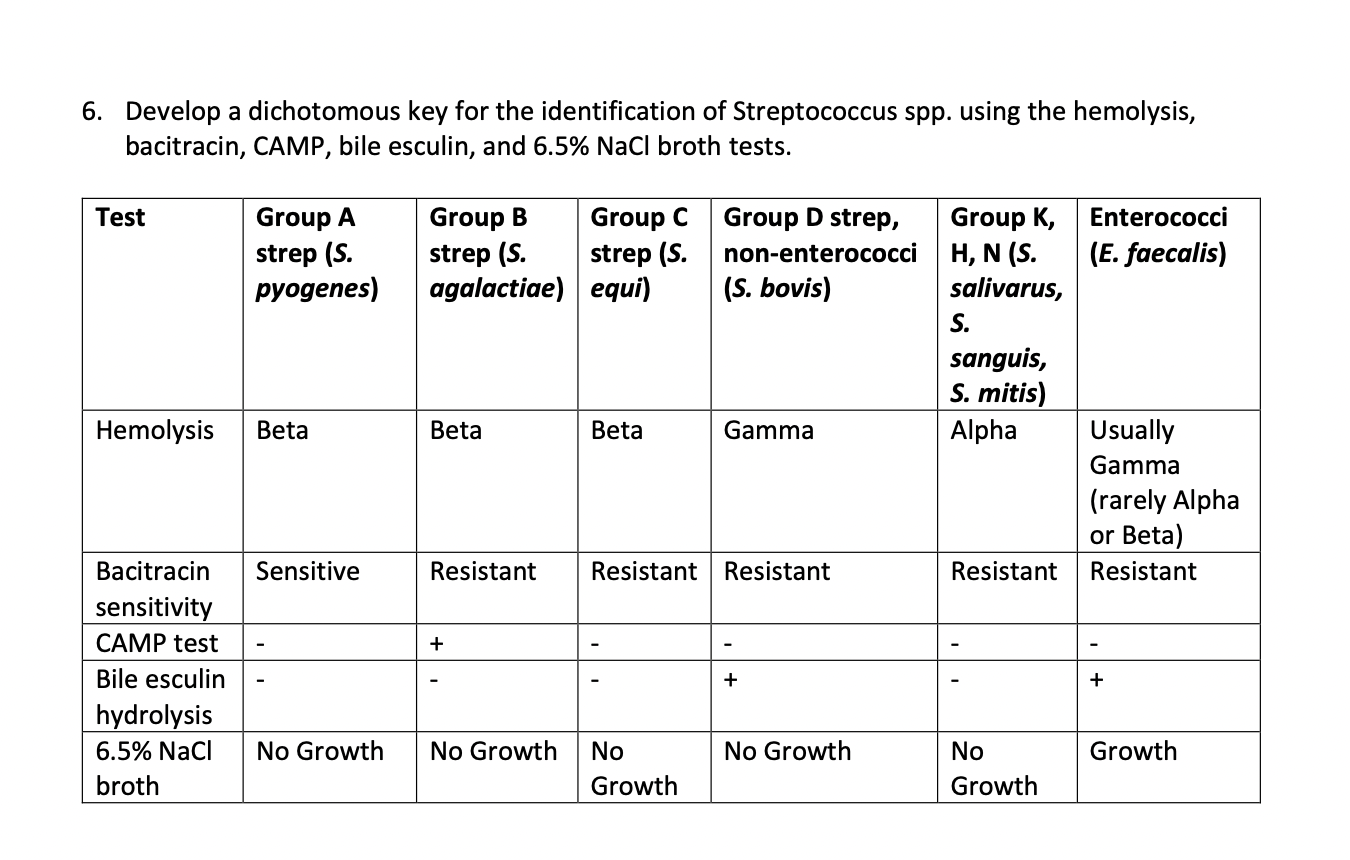 Solved Develop a dichotomous key for the identification of | Chegg.com
