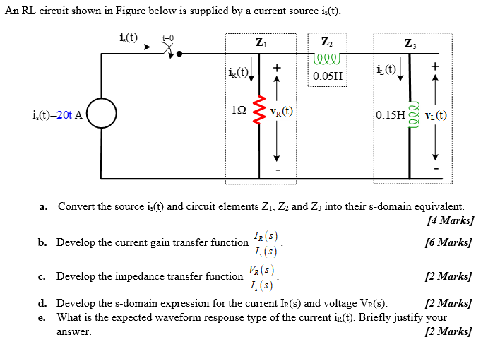 Solved An RL circuit shown in Figure below is supplied by a | Chegg.com