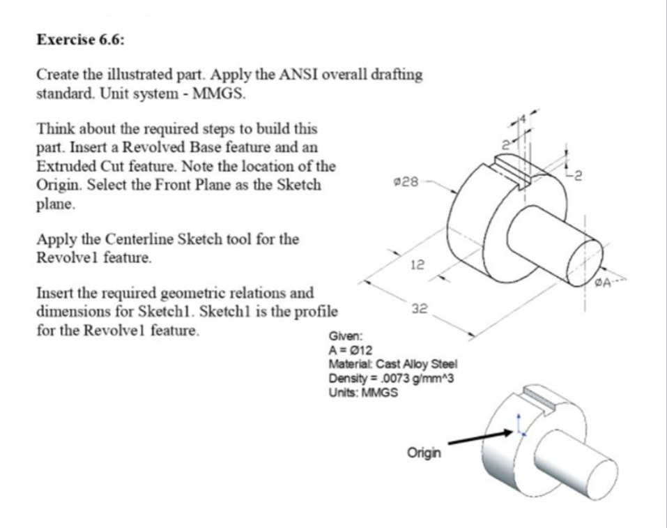 Solved Exercise 6.6: Create the illustrated part. Apply the | Chegg.com