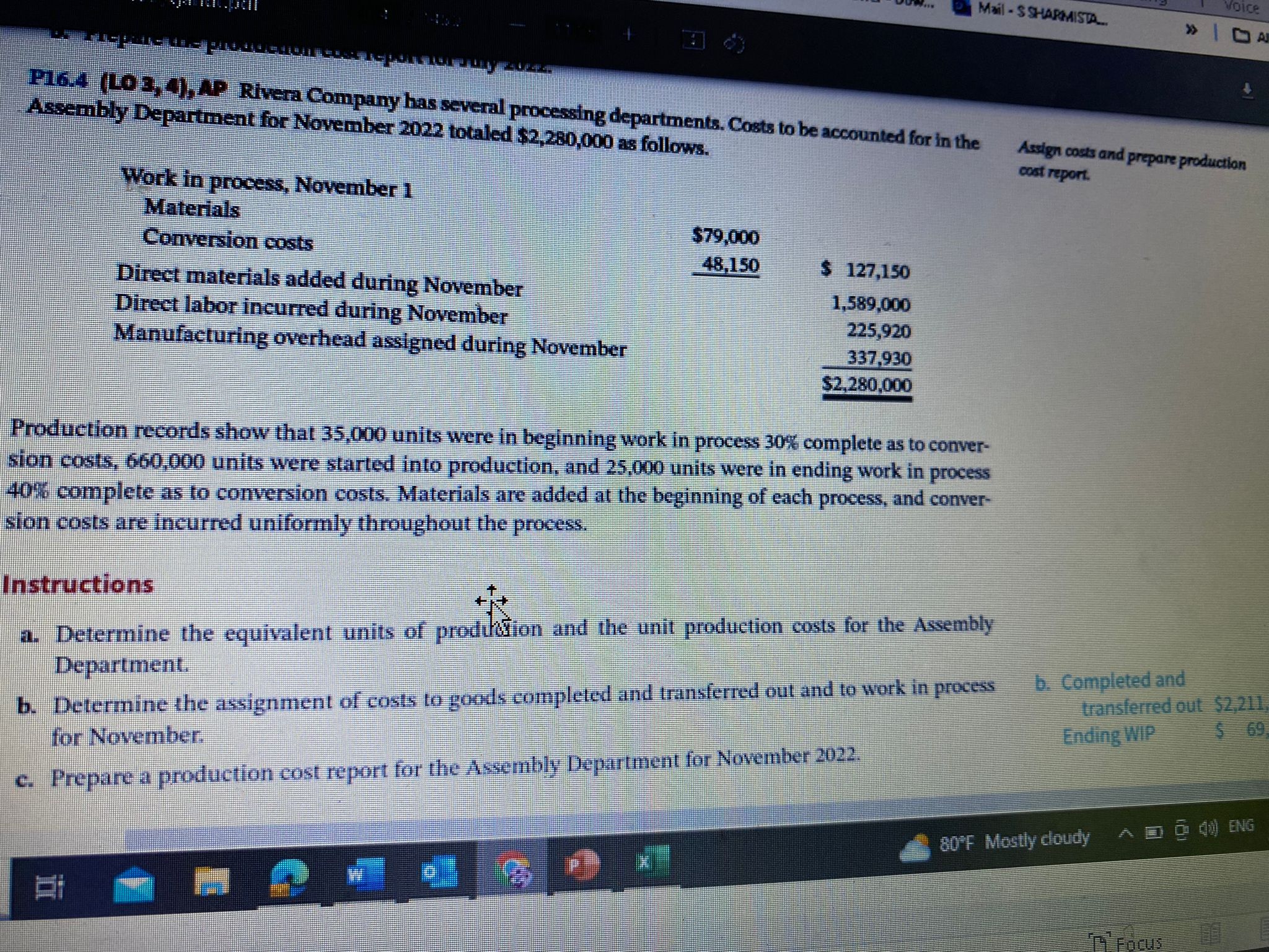 Solved P16.4 1193,4,1P ﻿Rivera Company has several | Chegg.com