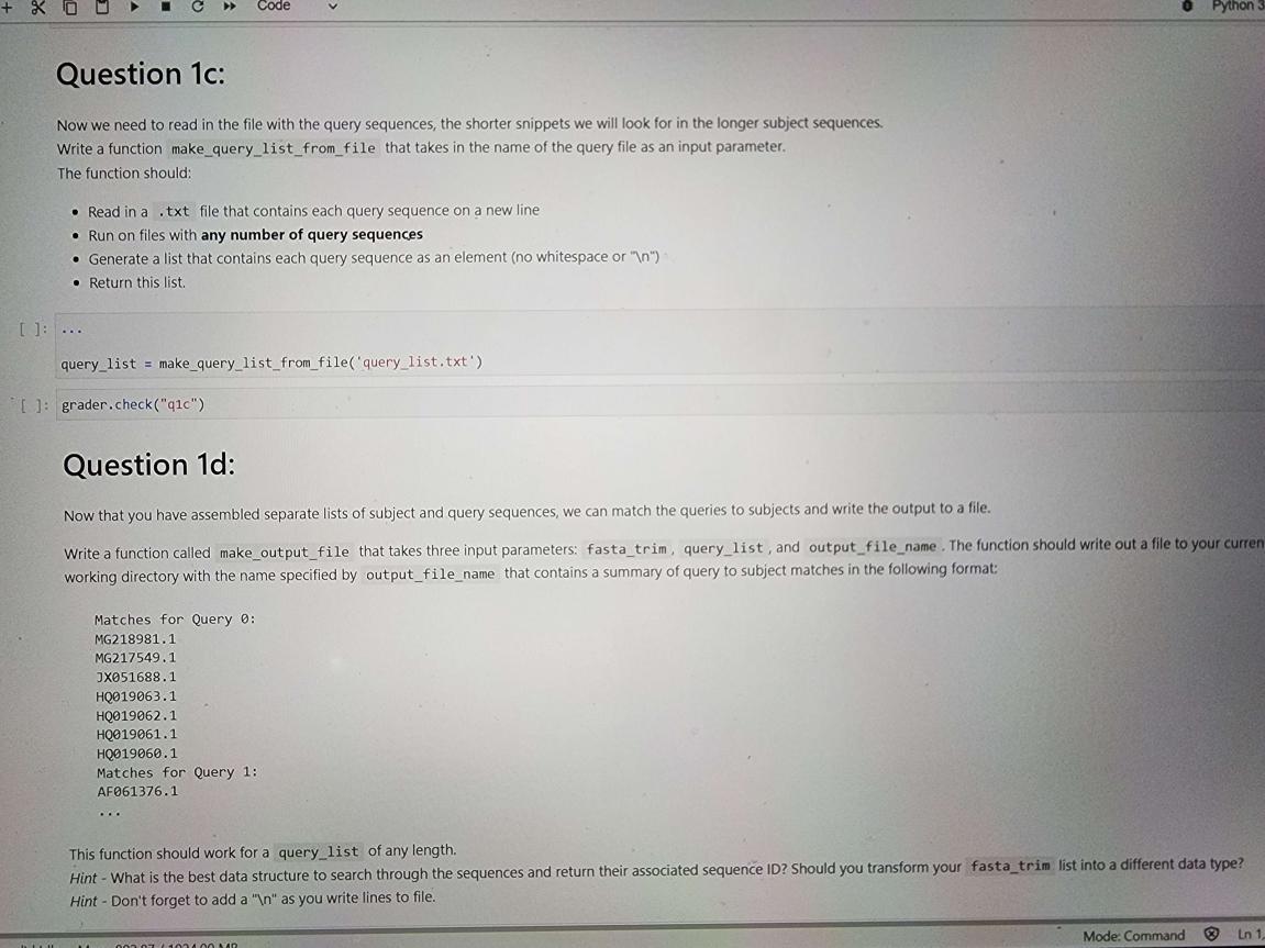 Solved Define a function make_fasta_list_from_file that | Chegg.com