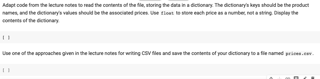 Solved Files and Dictionaries Upload the file prices.txt to | Chegg.com