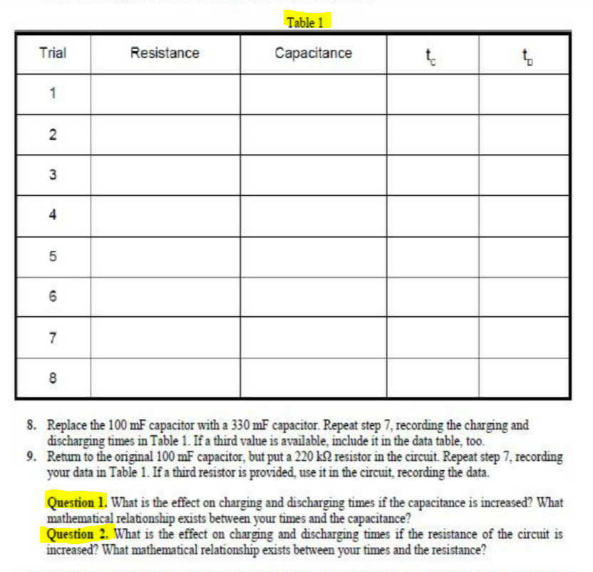 Solved Capacitors in Circuits Equipment Required: PASCO | Chegg.com