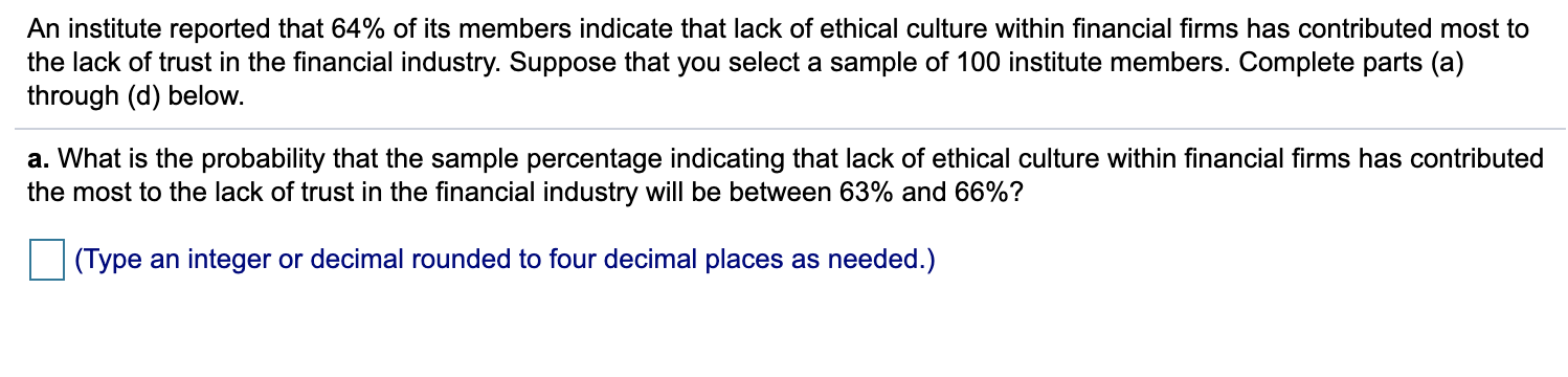 Solved An institute reported that 64% of its members | Chegg.com