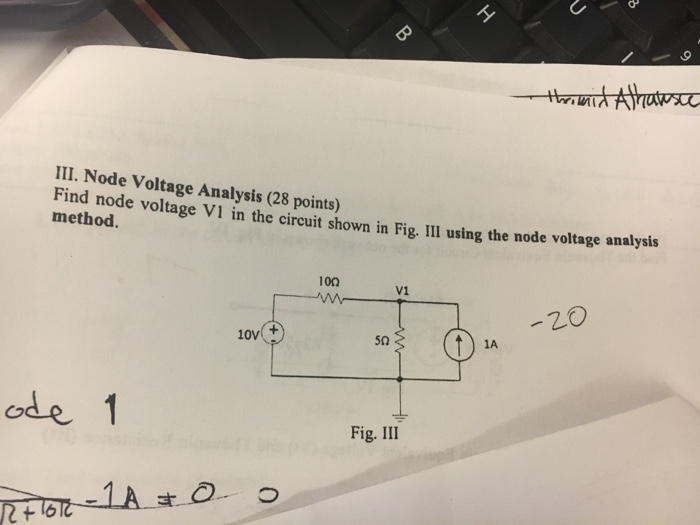 Solved Node Voltage Analysis Find node voltage V1 in the | Chegg.com Solved Node Voltage Analysis Find node voltage V1 in the | Chegg.com