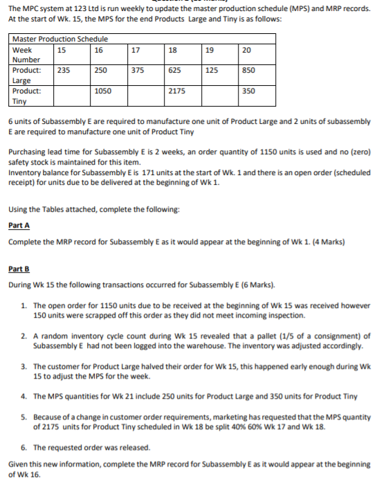 Solved 17 18 19 The MPC system at 123 Ltd is run weekly to | Chegg.com