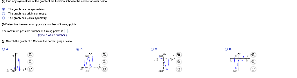 Solved For the given polynomial function f complete parts | Chegg.com