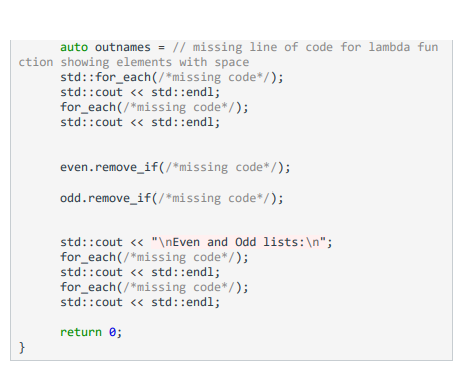 Solved ASAP. Solve in C++ The program below is expected to | Chegg.com