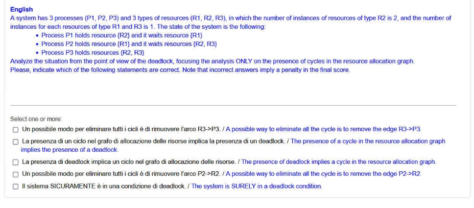 Solved English A system has 3 processes (P1, P2, P3) and 3 | Chegg.com
