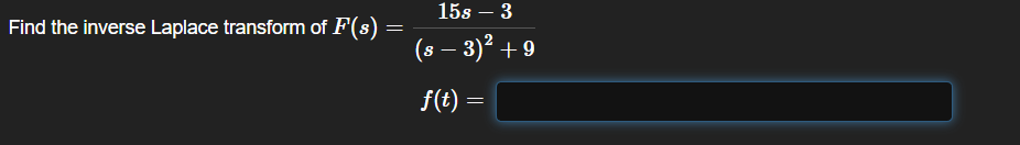 Solved Find the inverse Laplace transform of F(s)=s2+1e−8s | Chegg.com