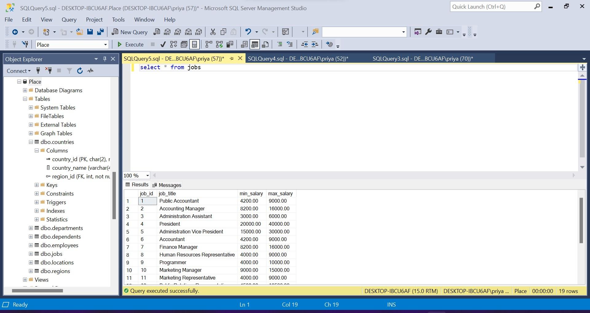 Solved 11) Provide an extract of all employees that earn | Chegg.com