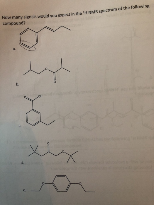 Solved How many signals would you expect in the 1H NMR | Chegg.com