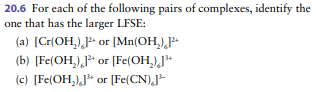 Solved 20.6 For each of the following pairs of complexes, | Chegg.com