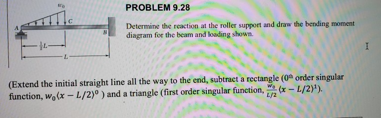 Solved PROBLEM 9.28 Determine the reaction at the roller | Chegg.com