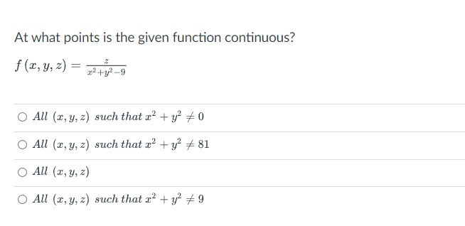 Solved At what points is the given function continuous? | Chegg.com