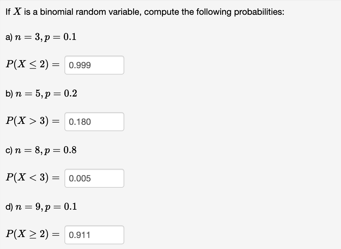 Solved If X is a binomial random variable, compute the | Chegg.com