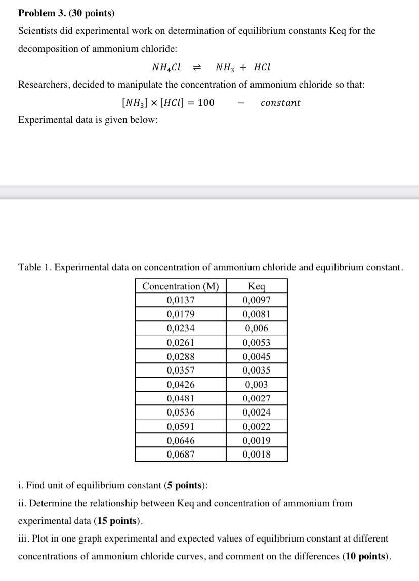 Solved Problem 3. (30 points) Scientists did experimental | Chegg.com