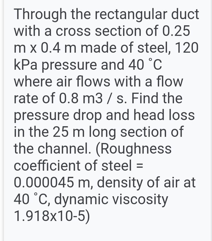 Solved Through the rectangular duct with a cross section of | Chegg.com