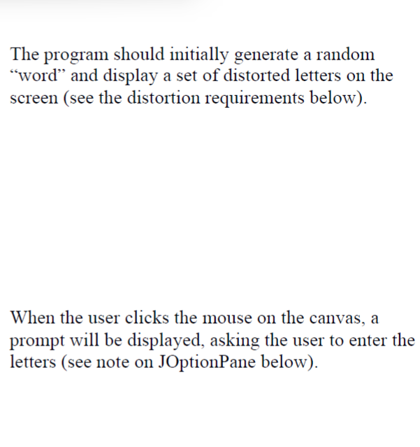 Solved The program should initially generate a random "word" | Chegg.com