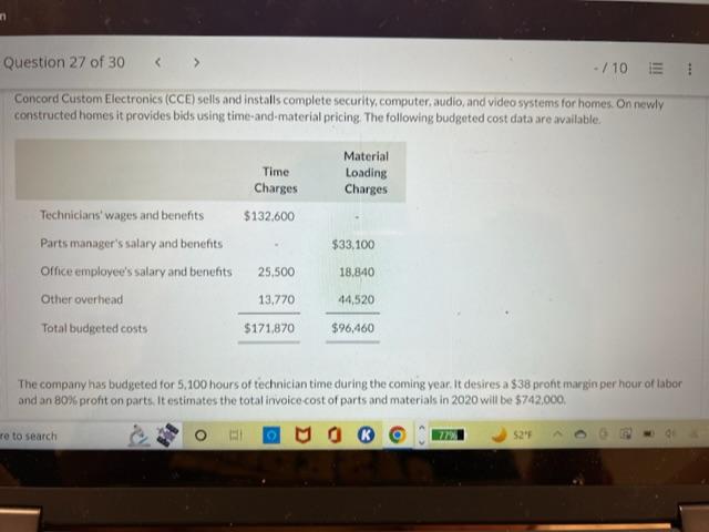 Solved Concord Custom Electronics (CCE) sells and installs | Chegg.com
