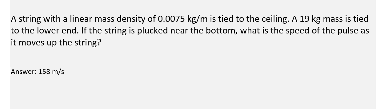 Solved A string with a linear mass density of 0.0075 kg/m is | Chegg.com