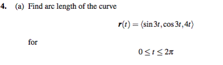 Solved (a) Find arc length of the curve | Chegg.com