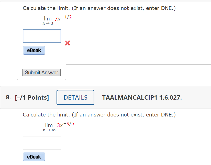 Calculate the limit. (If an answer does not exist, | Chegg.com